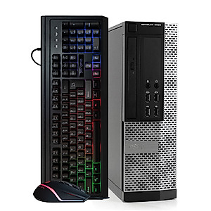 Dell Optiplex 9020 Small Desktop Computer (SFF) | Quad Core Intel i5 (3.20GHz) | 16GB DDR3 RAM | 512GB SSD Solid State | Windows 10 Pro | 24in Monitor | RGB Mouse + Keyboard (Renewed), Black