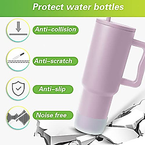 AIERSA 2Pcs Silicone Boot for Simple Modern Trek 40 oz Tumbler with Handle, Protective Water Bottle Bottom Sleeve Cover, Tumbler Accessories, Clear