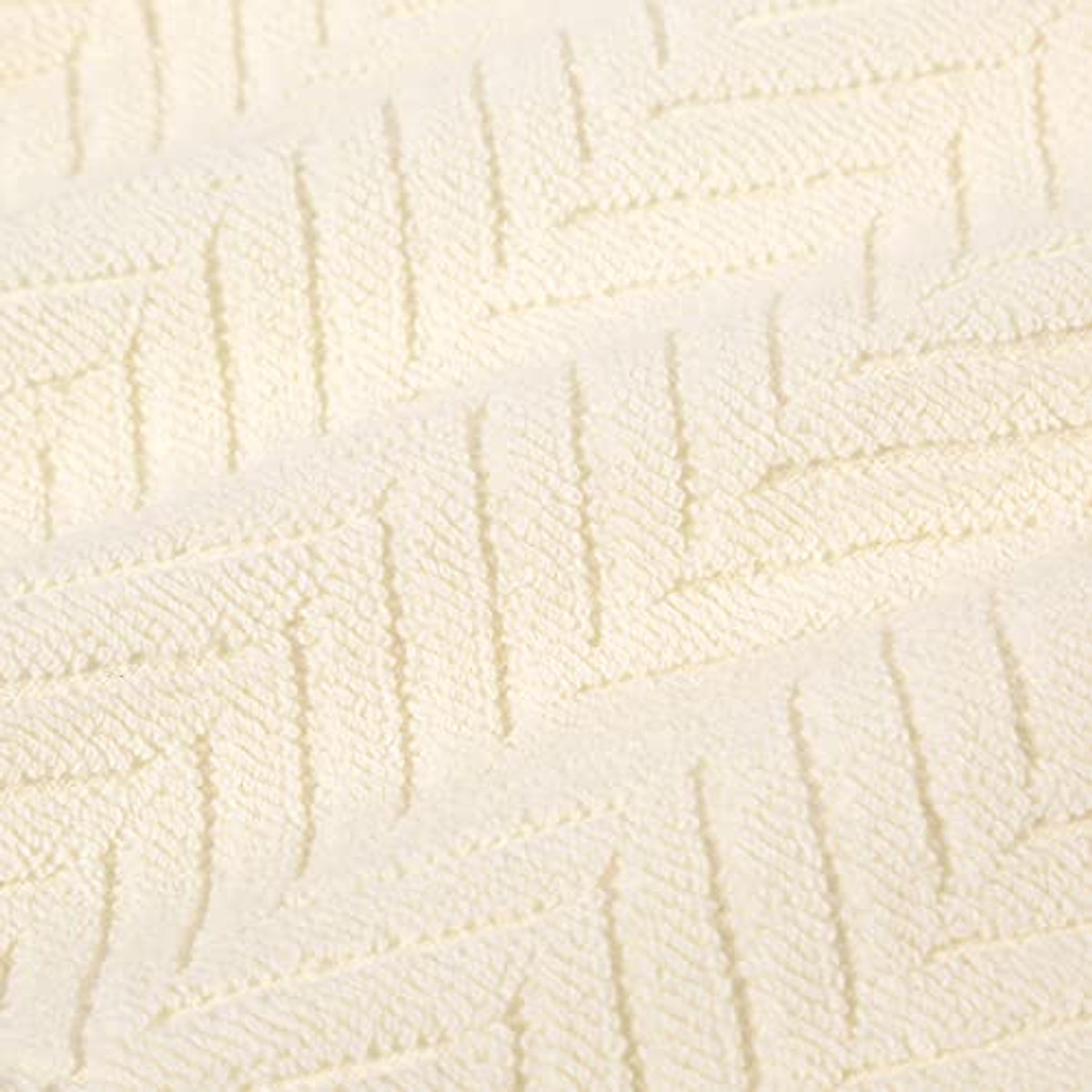 YiLUOMO Beige Hand Towel Set of 2 100% Cotton Ultra Soft Highly Absorbent Terry Striped Hand Towel for Bathroom (13" X 29")