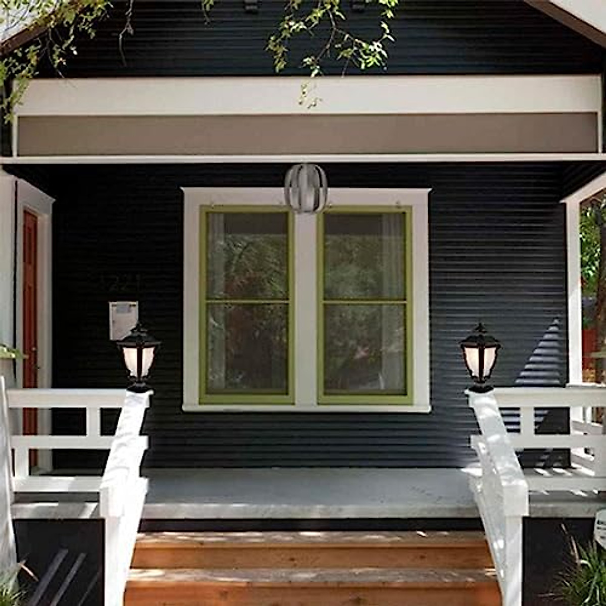 UYTTLHK Simple and Creative Post Light, Country Style Outdoor Post Lights, Industrial Style Lighting Fixture with Frosted Glass Shade, Cast Aluminum E26 Socket Post Lamp Deck Garden