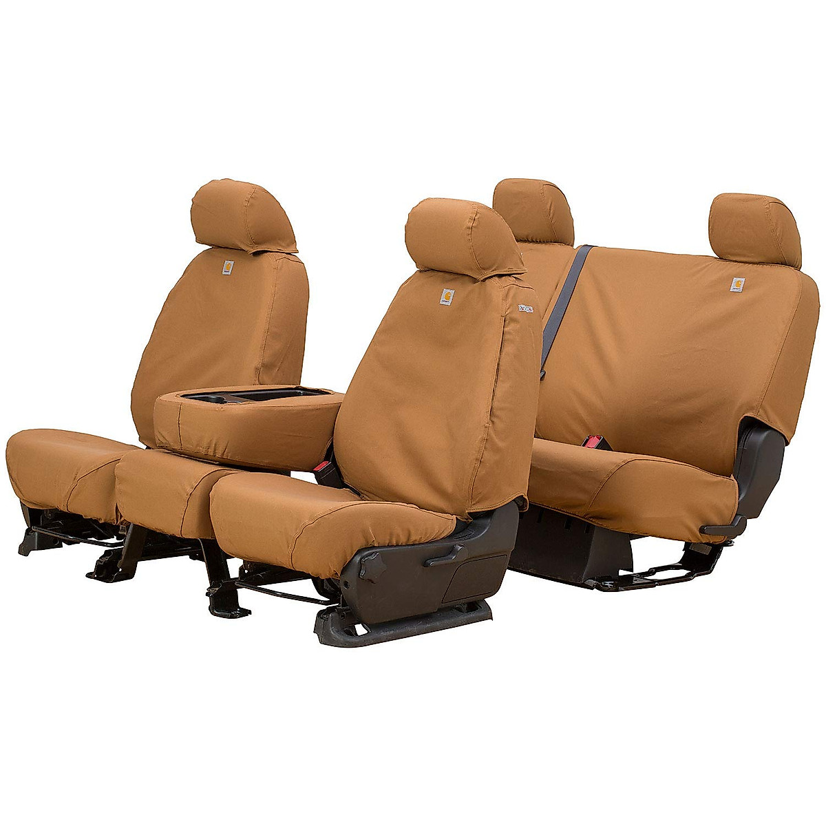 Covercraft Carhartt SeatSaver Custom Seat Covers | SSC2412CABN | 1st Row Bucket Seats | Compatible with Select Ford F-150/F-250/F-350 Models, Brown