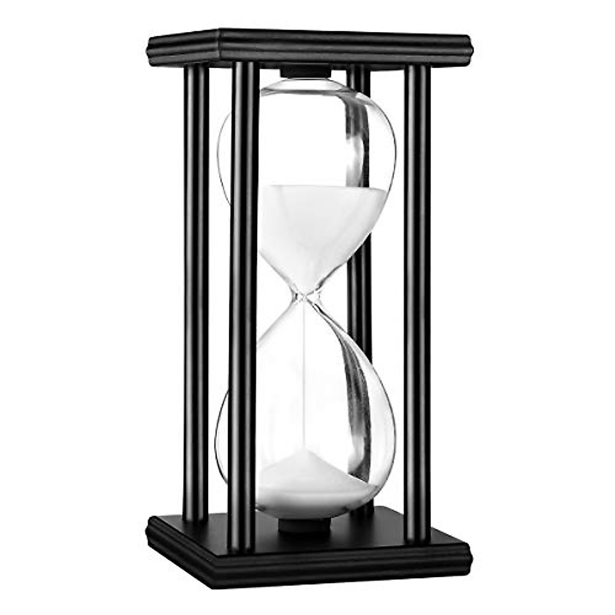 Hourglass Timer 30/60 Minutes Wood Sand Hourglass Clock for Creative Gifts Room Decor Office Kitchen Decor Birthday (30 min, White)