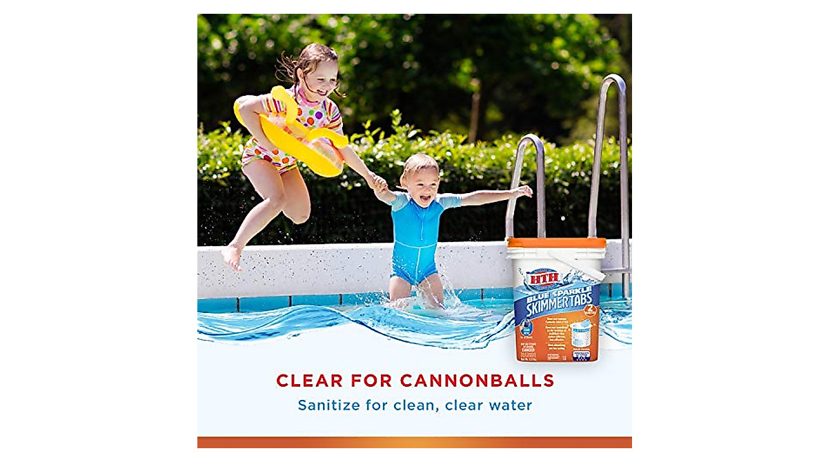 HTH Blue Sparkle Skimmer Tabs Pool Sanitizer | 5.5 lbs