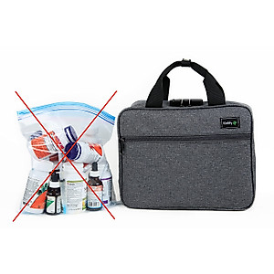 Kaddy Large Medicine Bag, Secure, Padded, Pill Organizer Box, Case for Bottles of Medicine or Supplements; Storage; Toiletry; 3 Digit Lock, Grey