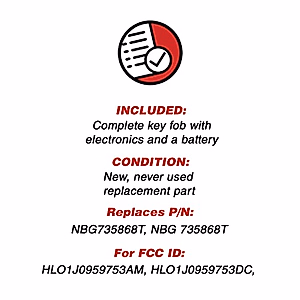 KeylessOption Keyless Entry Remote Control Car Flip Key Fob Replacement for HLO1J0959753AM, HLO1J0959753DC