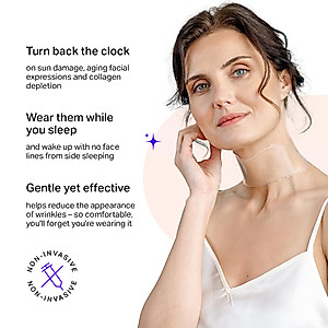 Neck Wrinkle Patches - Advanced Anti Aging Neck Wrinkle Pads for More Visible Skin Firming & Neck Tightening - Overnight Reusable Silicone Wrinkle Patches - Crepe Erase & Neck Lift (1-mo Supply)