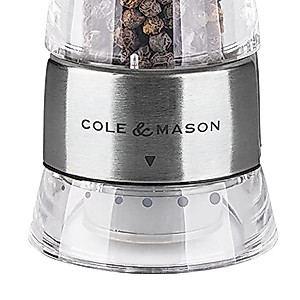 Cole & Mason Gourmet Precision Windermere Pepper Mill, Stainless Steel and Acrylic 16.5 cm