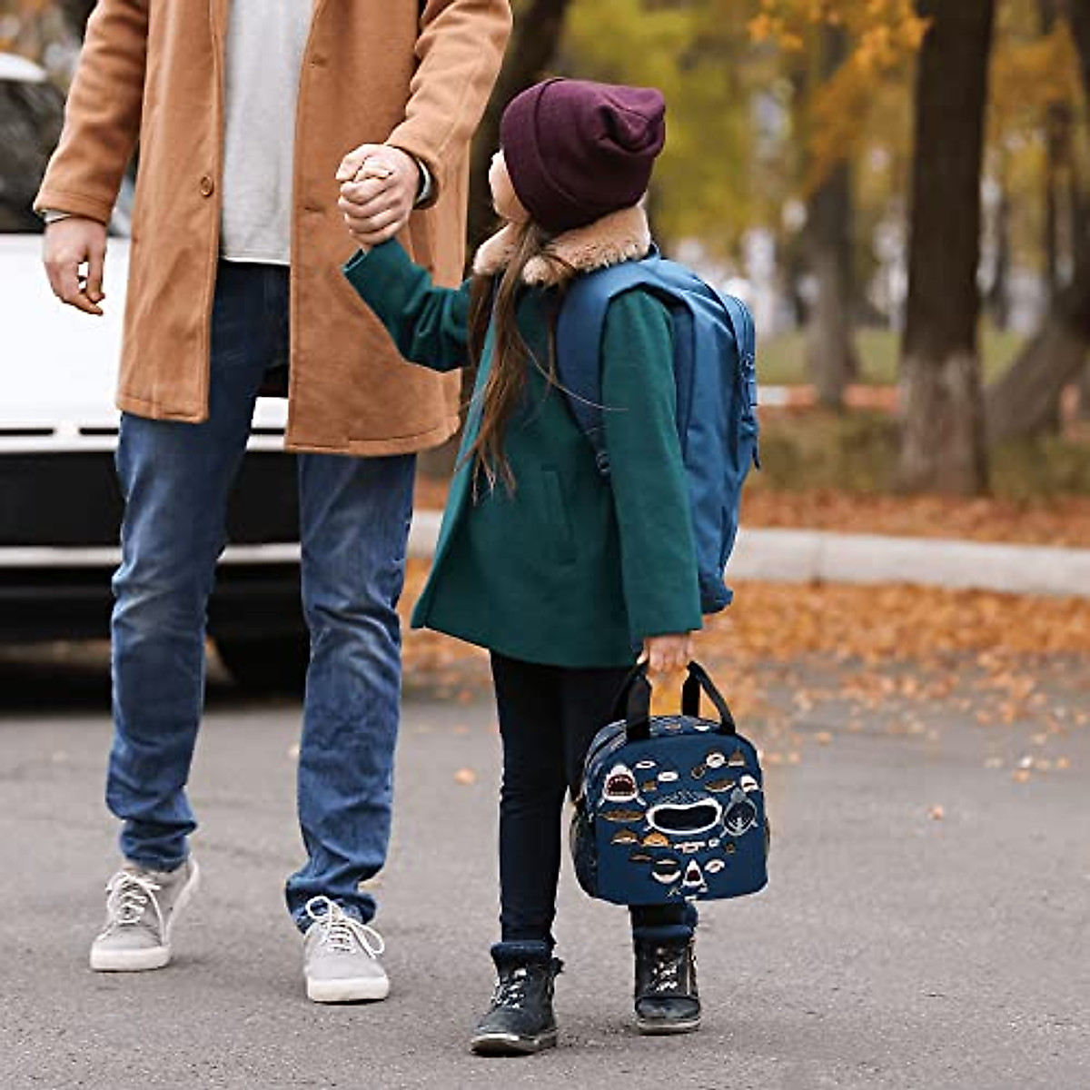 TONGRUIQ Insulated Lunch Bag Women Insulated Small Lunch Tote Box Bags With Adjustable Shoulder Strap Reusable Dinosaurs Lunch Bag for Work Picnic Hiking or Travel