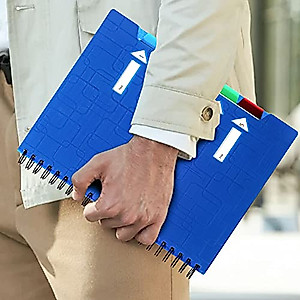 CAGIE 5 Subject Notebook Wide Ruled 8.5x11 Spiral Notebook with Dividers Tabs 240 Pages A4 Notebooks for School Work Organization Note Taking, Blue