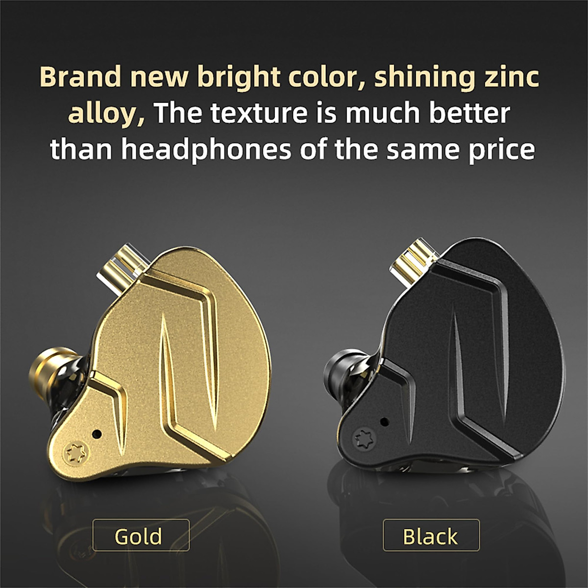 KZ ZSN Pro X in Ear Monitor, Wired Gaming Earbuds, HiFi KZ in Ear Headphones with Hybrid Dual Driver 1ba 1dd High Fidelity Musicians IEM Earphones with Detachable Tangle-Free Cable (with mic, Black)