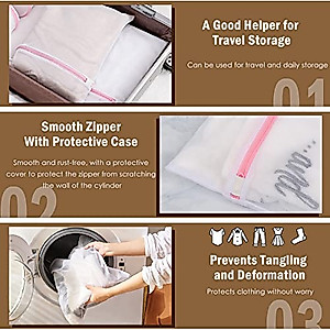 BVOPLME Large Laundry Basket with Handles, Collapsible Tall Dirty Clothes Hamper with 1 Removable Storage Liner Bag & 2 Mesh Bags, Portable Towel Basket with Lid for Clothes, Toys, Pillows in the Dorm