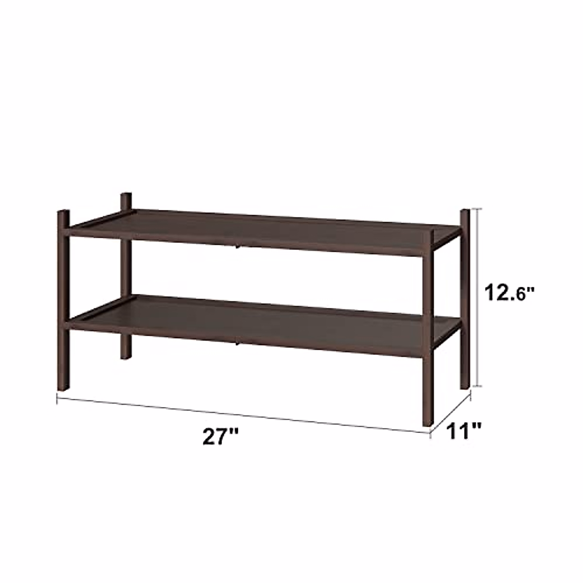 kiplant Bamboo Shoe Rack for Entryway, 2-Tier Stackable | Foldable | Natural, Shoe Organizer for Hallway Closet, Free Standing Shoe Racks for Indoor Outdoor