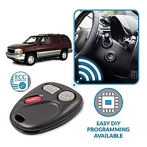 Keyless2Go Replacement for Keyless Entry Car Key Fob Vehicles That Use 3 Button KOBLEAR1XT 15042968 Remote, Self-programming