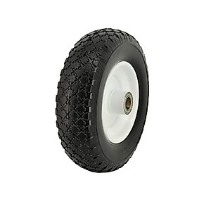 MaxxHaul 50502 12" Flat Free Solid Polyurethane All-Purpose Replacement Tire for Trailer Dollies Hand Trucks, Garden Carts, 12 inch, Black