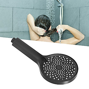 Handheld Shower Head, Colorfast Wearproof Lightweight High Pressure Showerhead for Bathtub (Black)