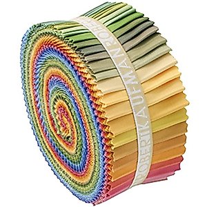 Robert Kaufman KONA COTTON SOLIDS NEW DUSTY Roll Up 2.5" Fabric Strips Jelly Roll RU-229-41