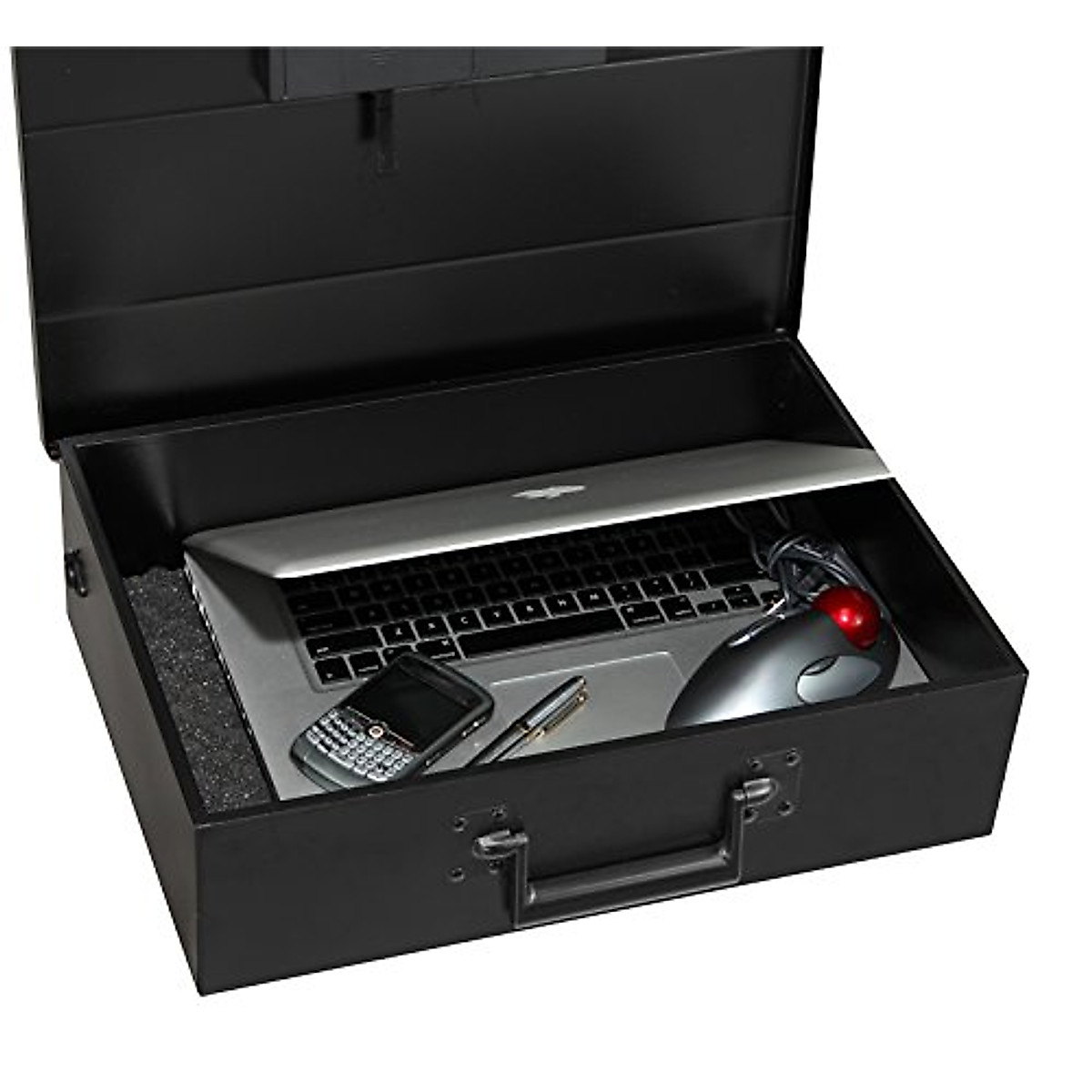 Honeywell Safes & Door Locks - Hideable Money Safe Box with Carry Handle - Fire Resistant Safe Document Box for Home - Metal Box with Digital Lock for Personal Items, Jewelry, Cash - 0.48-Cu - Black