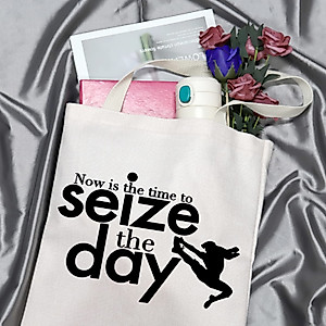 GJTIM TV Show Inspired Now is The Time to Seize The Day Musical Theatre Makeup Cosmetic Bag Gift Broadway Musical Gift (Seize The Day Tote)