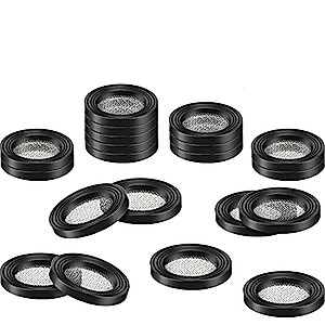 20 Pieces Stainless Steel Filter Garden Hose Washer Seal O Ring Gasket Rubber Washer with 40 Mesh for 3/4 Inch Garden Hose and Water Faucet