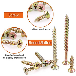 Rustark 420 Pcs [#7 5/8'' to 2-1/2''] Zinc Plated Coarse Thread Phillips Drywall Screws with Bugle Head Assortment Kit for Drywall Sheetrock and Wood