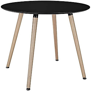 Modway Track 36" Contemporary Modern Round Kitchen and Dining Room Table in Black