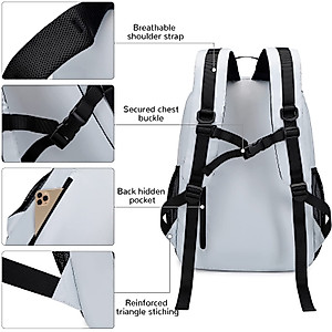 Lohol Water Resistant Backpack for Travel School Work, Casual Daypack with Anti Theft Pocket for Teen Girls Boys (Navy)