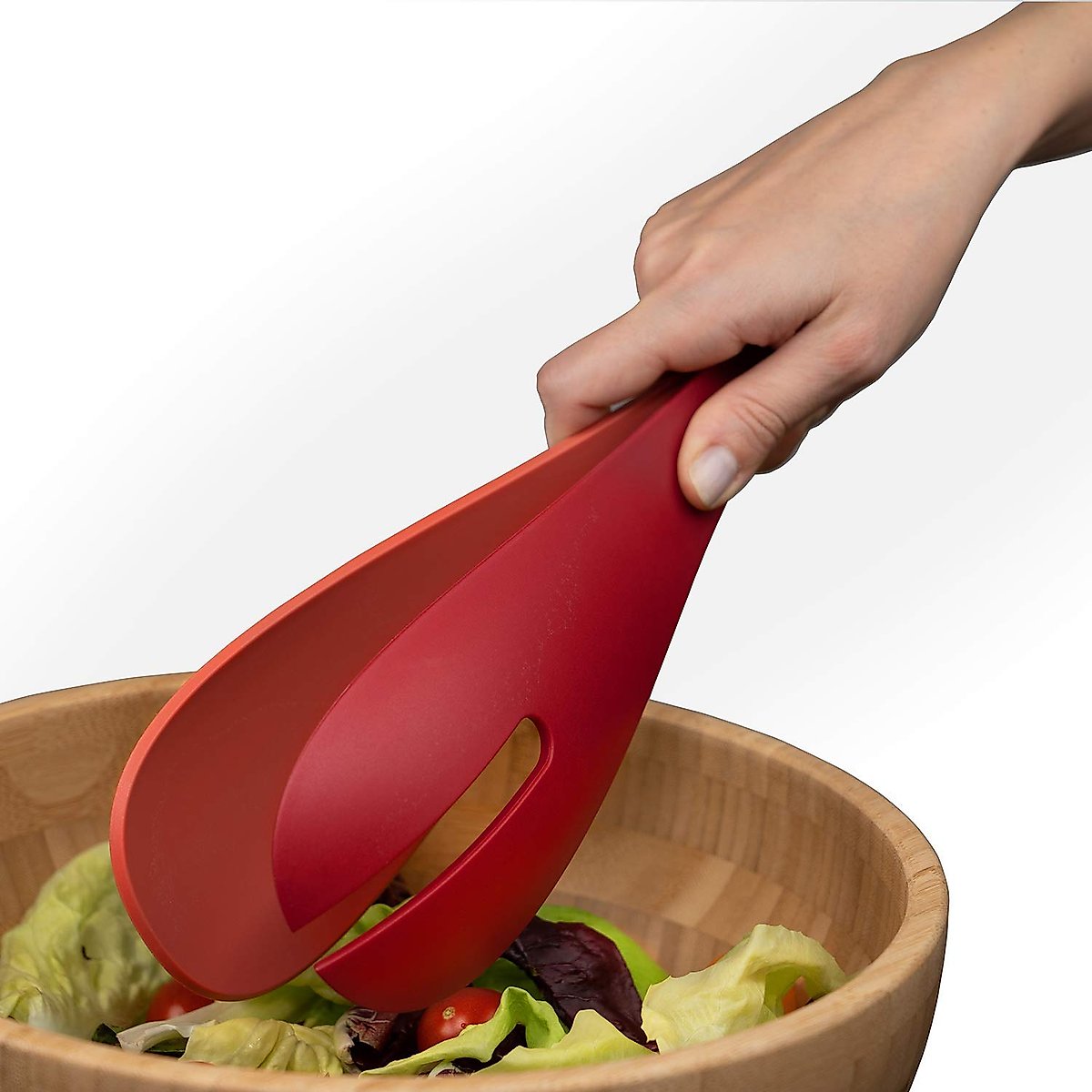 Trebonn Twins Salad Server Salad Cutlery Set consisting of Spoon and Fork. Use Separately for Mixing, use Together for Serving and Save Space in The Drawer