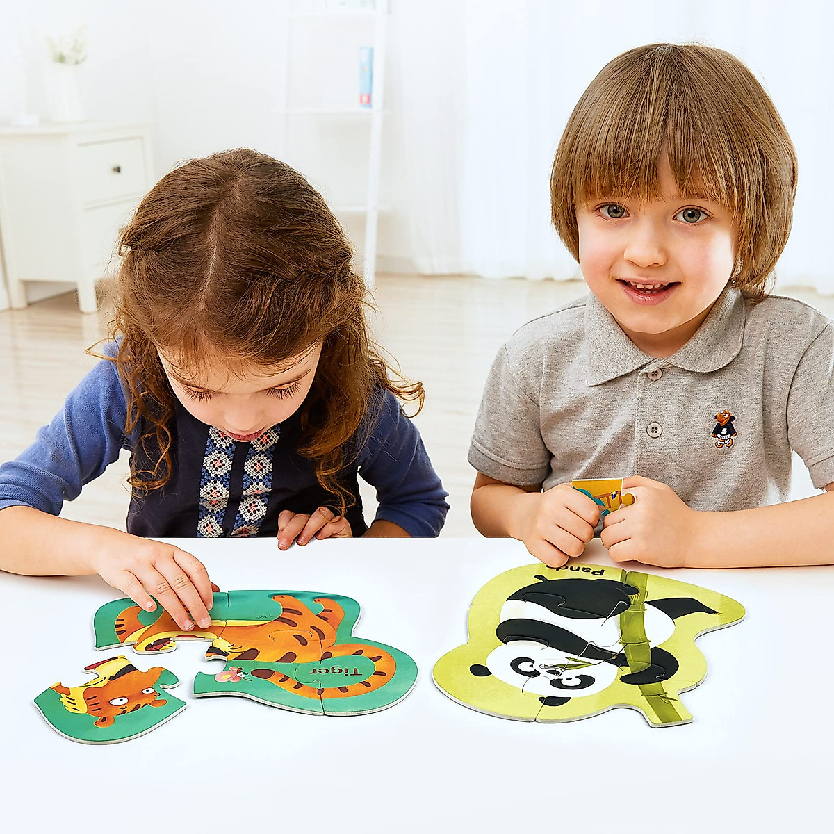 TOI Leveled Puzzles for Kids Aged 6 and Up, Toddler Puzzle Preschool Learning Jigsaw Puzzles, Large Pieces Educational Game for Boys Girls, Classic Education Step 7