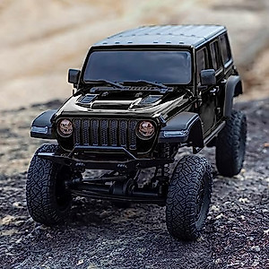 Géneric 1/24 Remote Control Crawler Car, RC Off-Road Truck 2.4GHz 4 Wheel Drive Climbing Car Crawler car RTR Version (Black)