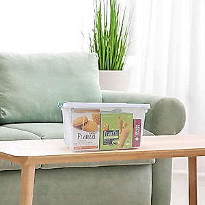 Ponpong 20 Quart Clear Plastic Storage Tote, Plastic Storage Boxes with Lids, Pack of 4