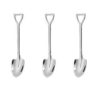 25 Pack Shovel Shape Demitasse Espresso Spoons, Stainless Steel Coffee Ice Cream Dessert Spoons for Home and Party