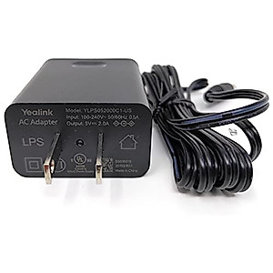 Yealink PS5V2000US Phone Power Supply, for Yealink IP Phones SIP-T29G, T46S T48S,T58A, T58-CAM,T54W, T57W, MP54, MP56 for Teams, GTW Microfiber Cloth