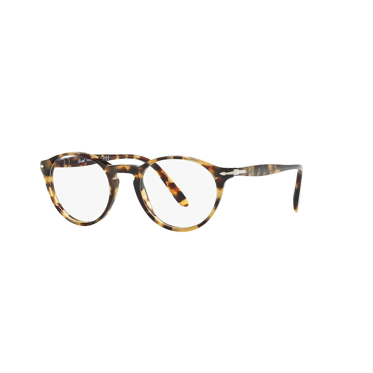 Persol PO3092V Round Prescription Eyewear Frames, Brown/Beige Tortoise/Demo Lens, 50 mm