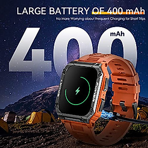 Military Smart Watch for Men with Compass (Make/Answer Call), 1.95'' HD Outdoor Rugged Tactical Smartwatch, Sport Fitness Tracker with Heart Rate Blood Pressure Sleep Monitor for iPhone Android Phones