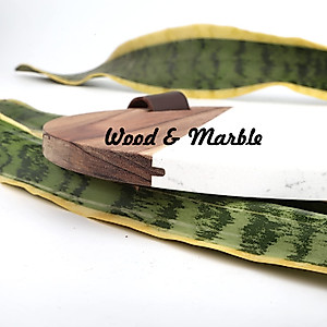 Resafy Acacia Wood Marble Cutting Board，Charcuterie Board Party Plate,Butcher Block Chopping Board Charcuterie Cheese Carving Serving,Suitable for Kitchen,Restaurants,Dining Room and Baking White