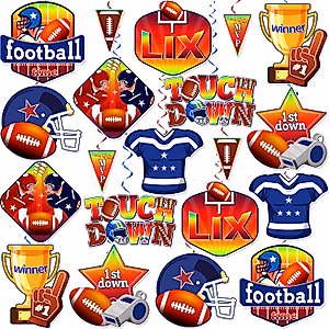 Super Football Party Decorations 2023,40 Pcs Super Football LVII Party Supplies, NO-DIY Football Hanging Swirl, Superfootball Decorations for Party, American Football Swirls for Football Game Day