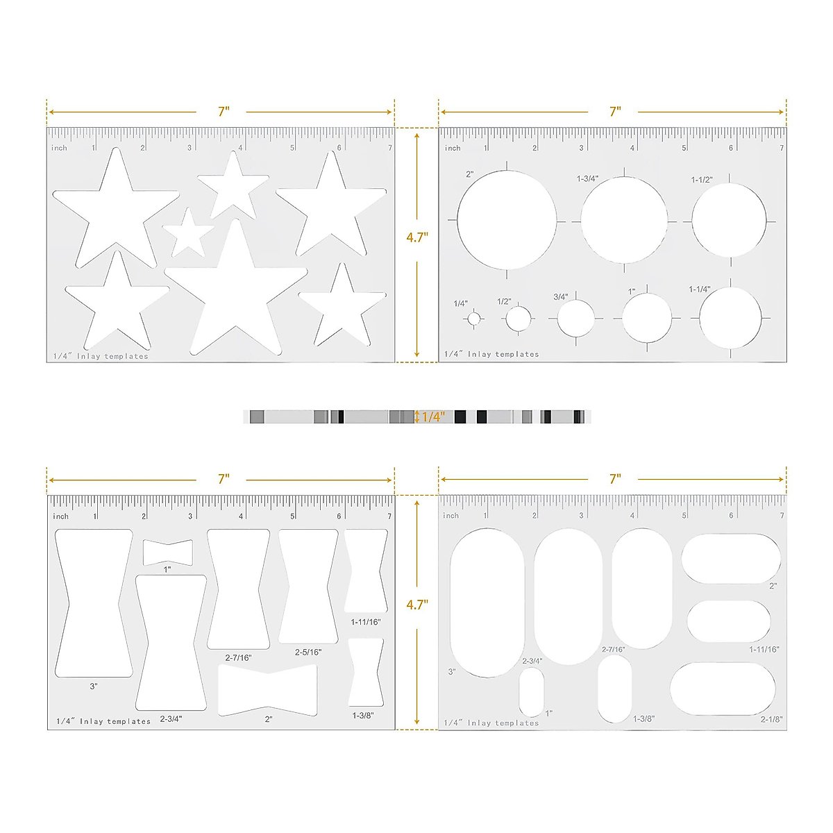 ETFOBMI Router Template for Woodworking, 8 in 1 Router Jig Bow tie Template Jia for Woodworking, Butterfly Inlay Template Decorative Bowtie Router Template