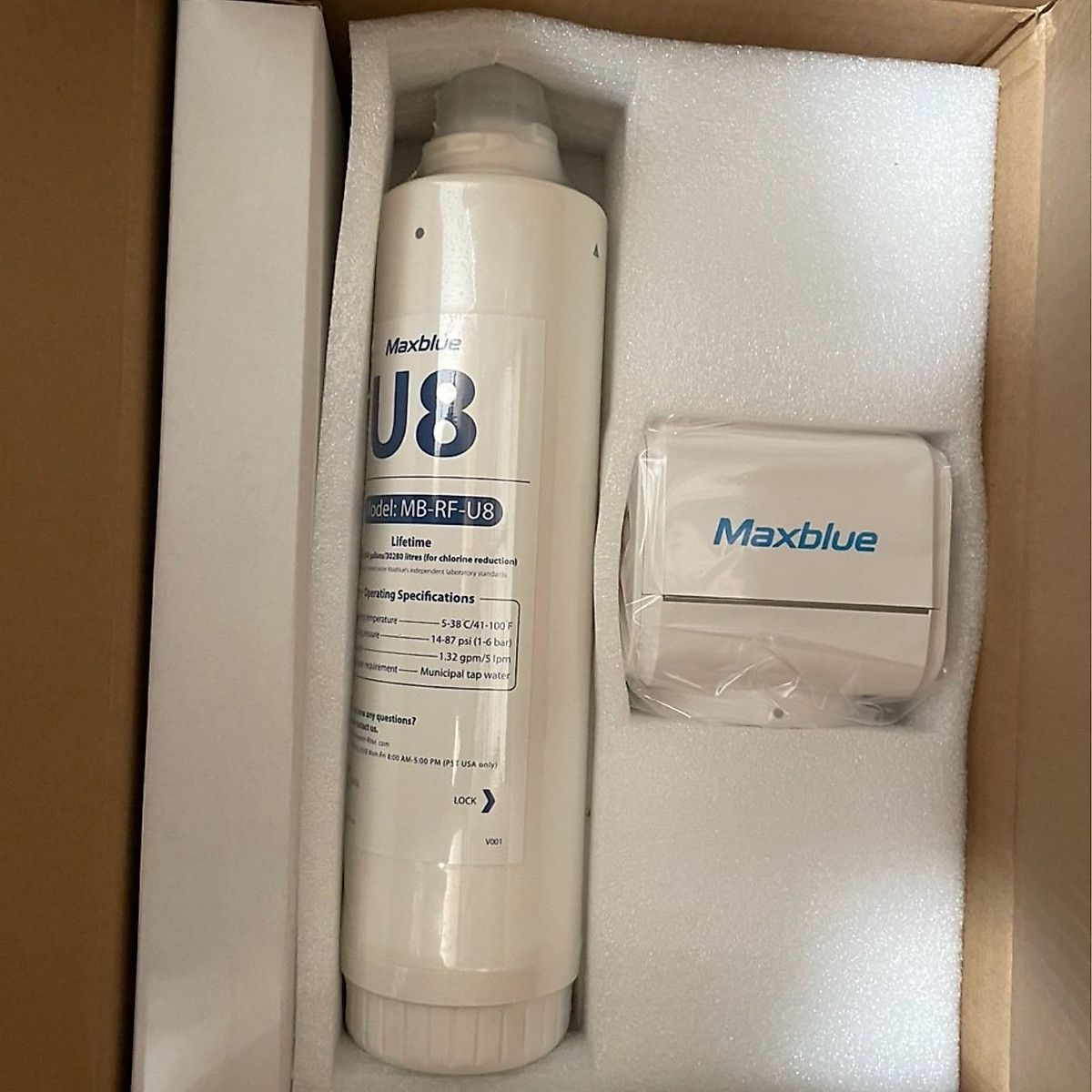 Maxblue U8-ST Under Sink Water Filter System, 2 Years High Capacity, Reduces Lead, Chlorine, Heavy Metals, Bad Taste & Odor, Under Counter Water Filter Direct Connect to Kitchen Faucet, USA Tech