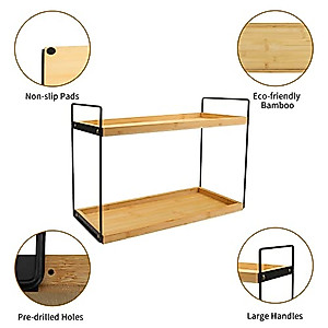 NEZUIBAN Bathroom Counter Organizer,2-Tier Counter Skincare Shelf,Multi-Functional Tray for Bathroom Countertop,Vanity and Kitchen(15.75''L x 6.7''W x 12.8''H)