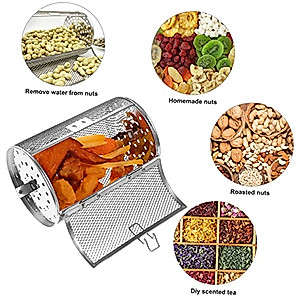 HANABASS Stainless Steel Grill Rotisseries & Roasters Rotisserie Grill Roaster Stainless Steel Oven Basket Oven Cage Deep Fry Basket Rotary Grilled Cage Barbecue to Rotate Kitchen Supplies