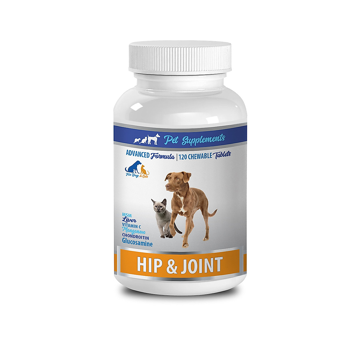 Pet Supplements Hip and Joint for Dogs - Hip and Joint - Health and Support - for Dogs and Cats - glucosamine sulfate 2kcl - 1 Bottle (120 Chews)