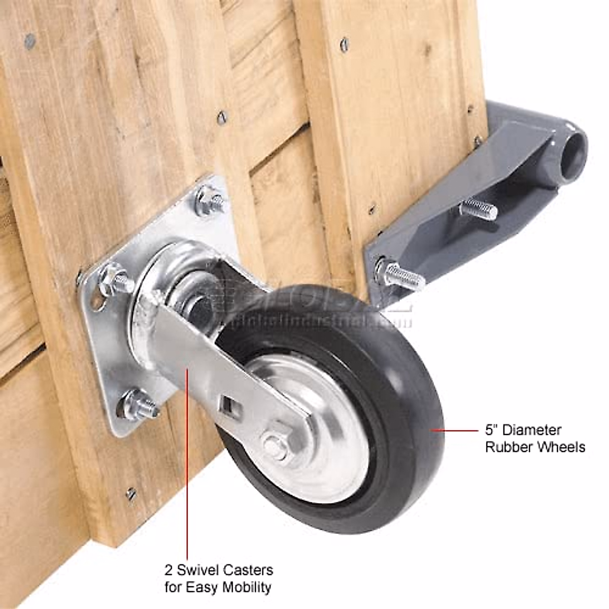 Global Industrial Platform Truck w/Hardwood Deck, 48 x 24, 1400 Lb. Capacity, 5" Rubber Casters