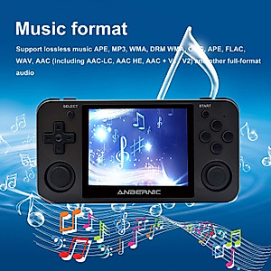 RG350M Handheld Game Console with Opening Linux Tony System HDMI Output 64Bit 3.5inch IPS Screen , Retro Game Console with 32G TF Card 2500 Classic Games Portable Video Game Console （Black）
