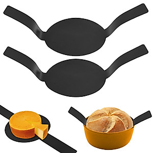 2pcs Baking Mats for Dutch Oven, Reusable Non-stick Silicone Bread Sling with Measurement, Long Handle Baking Mat, Oil Brush and Scraper for Making Bread