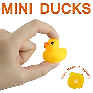 Mini Rubber Ducks,20Pcs Little Rubber Ducks Tiny Baby Shower Rubber Ducks,Squeak Fun Rubber Ducks in Bulk Bath Toy Float Decorations for Shower Birthday Party Favors