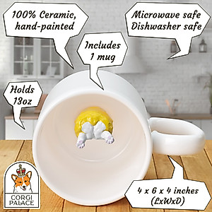 Corgi Palace Corgi Bottom’s Up Surprise Mug, Funniest Corgi Coffee Mug Ever, Best Corgi Gifts for Corgi Lovers, Yes - Corgi Butt Corgi Mug, Funny Corgi Gifts
