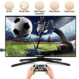 4K 1080P Wireless Display Receiver 5G/2.4G Dual Band, SmartSee WiFi HDMI Mobile Screen Cast Mirroring Adapter Dongle for iPhone Mac iOS Android to TV Projector Support Miracast Airplay DLNA