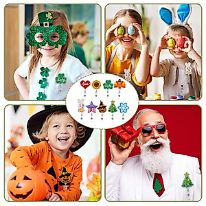 9Pcs Fall Holiday Badge Reels Embroidered Retractable Felt Nurse Badge Holder Name ID Card with Alligator Clip for Valentines St Patricks Easter Spring Independence Fall Thanksgiving Halloween Winter