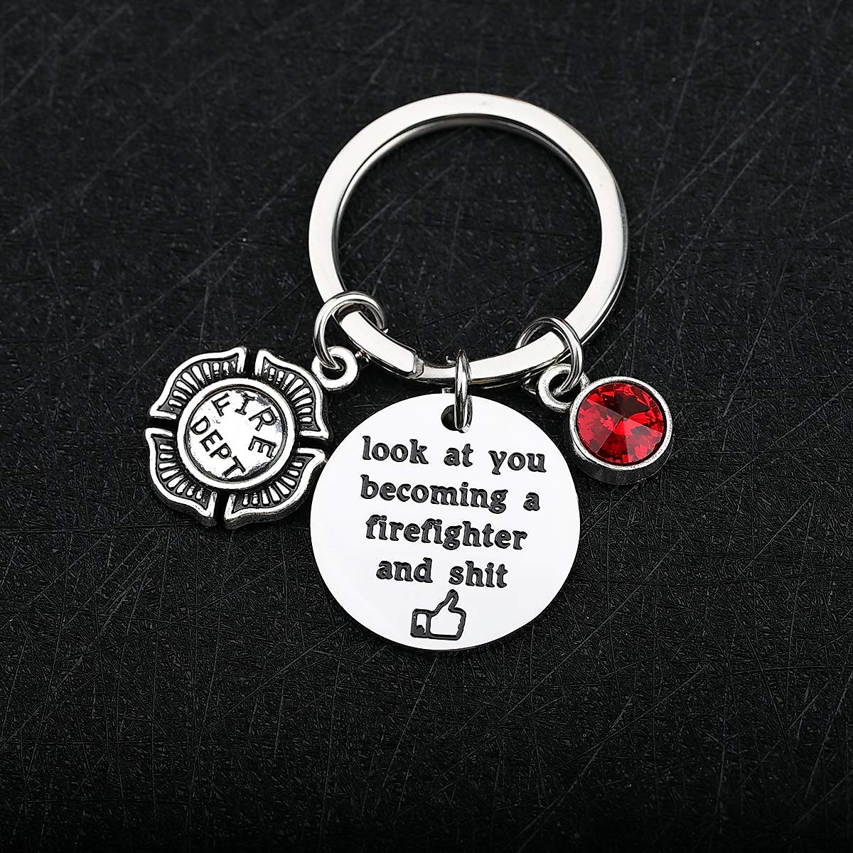 Gzrlyf Firefighter Gifts Look at You Becoming a Firefighter Keychain Fireman Gifts (Keychain)