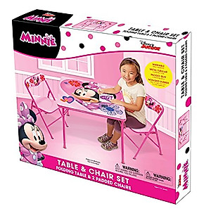 Minnie Mouse Activity Table Set with 2 Chairs for Girls Ages 3-7 Years Old